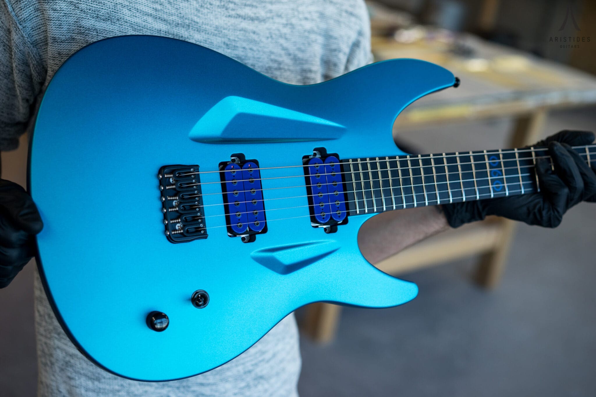 060 Deep Sky Blue Satin | Aristides Guitars
