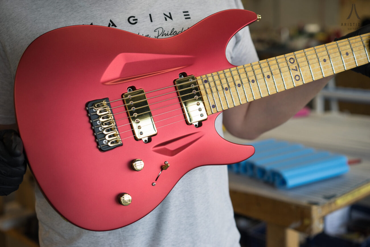 Red Metallic Satin Archives | Aristides Guitars